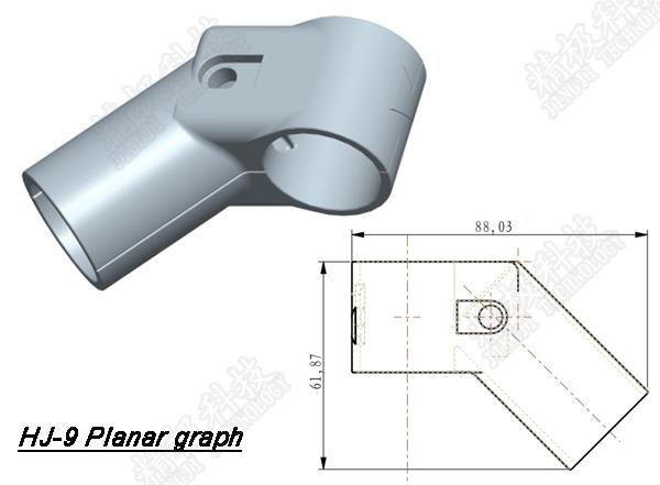 45 Degree Angled Pipe Connector Flexible Pipe Joint For Diy Pipe Rack HJ-9