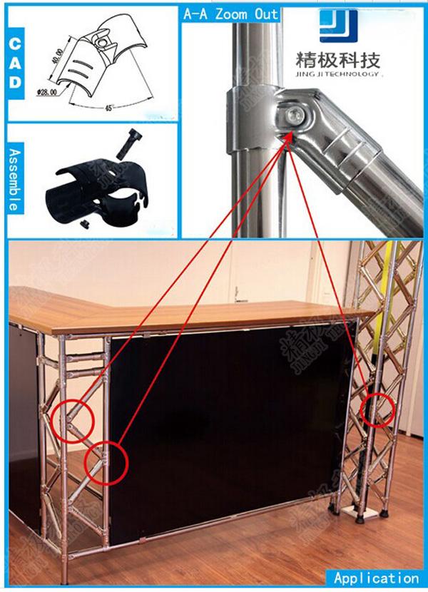 45 Degree Angled Pipe Connector Flexible Pipe Joint For Diy Pipe Rack HJ-9