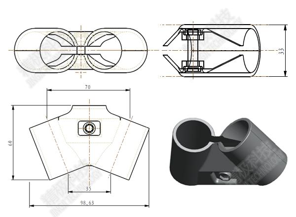Angle Consolidation Connector Flexible Metal Pipe Joints for Assemble Line